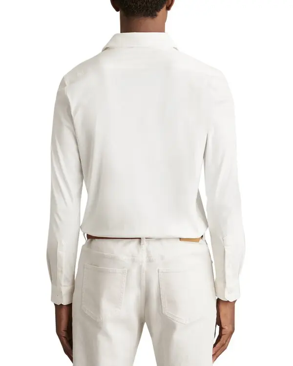 REISS Duke Airwater Finish Cotton Jersey Shirt - Ecru