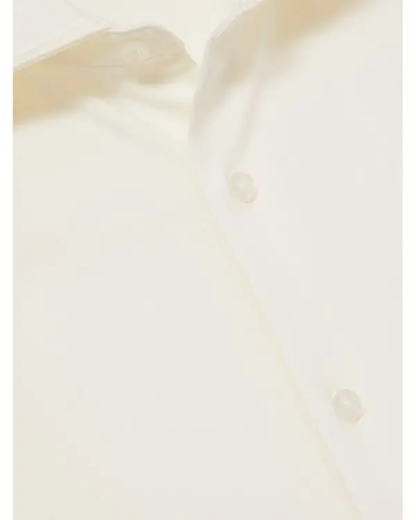 REISS Duke Airwater Finish Cotton Jersey Shirt - Ecru