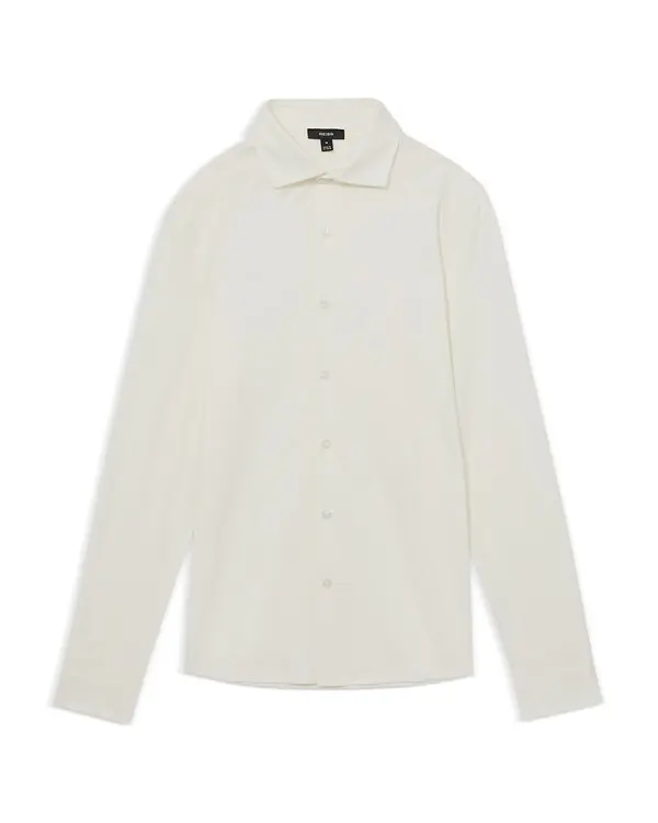 REISS Duke Airwater Finish Cotton Jersey Shirt - Ecru