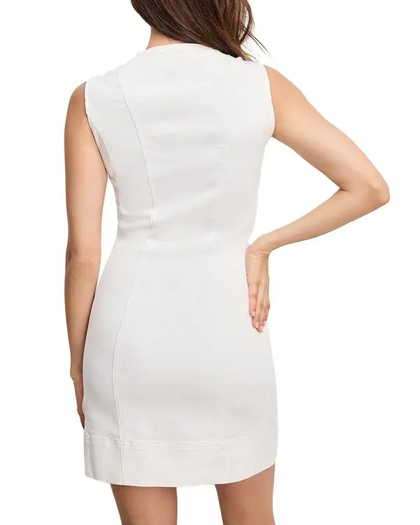 good american white denim dress MINI BUTTON FRONT DRESS