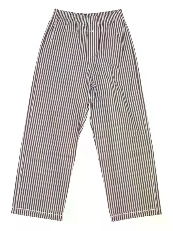 LA ROSE Striped Pajama Trousers - Brown