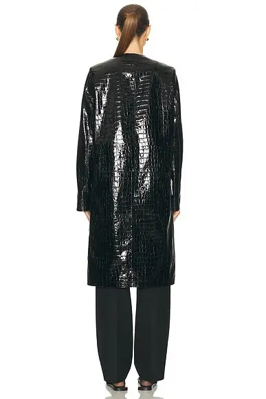 TOTEME Croco Embossed Leather Coat