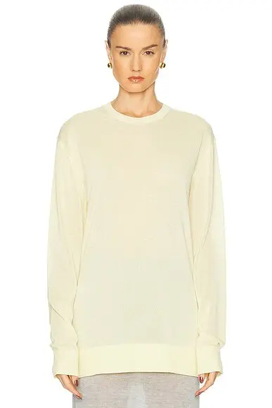 TOTEME Long Sleeve Knit Sweater - Straw