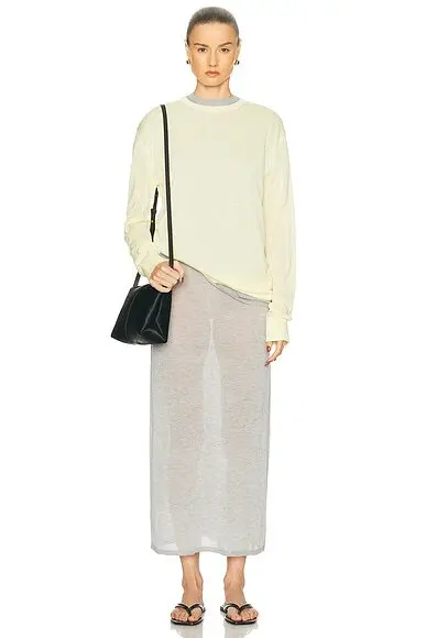 TOTEME Long Sleeve Knit Sweater - Straw