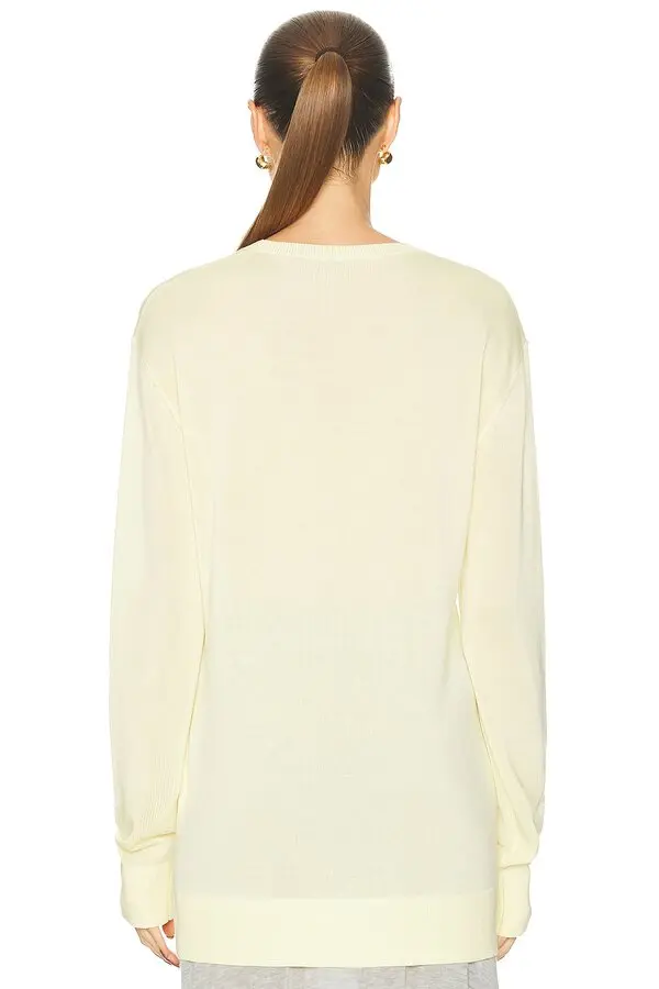 TOTEME Long Sleeve Knit Sweater - Straw