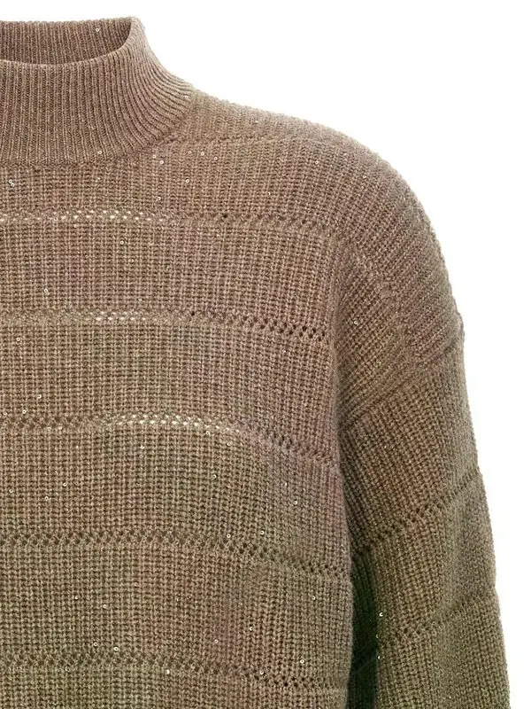 Brunello Cucinelli Sequin-embellished Sweater - Brown