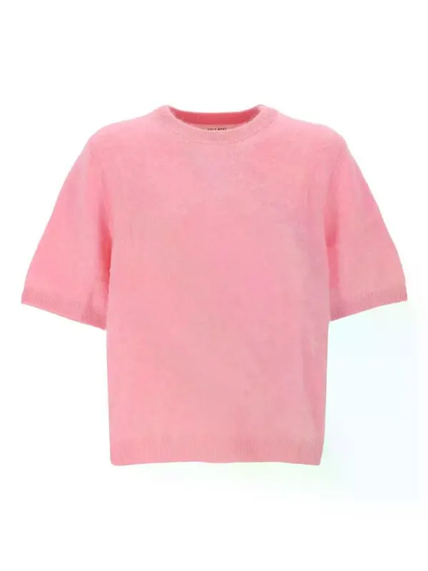 Soft Goat Brushed Short-sleeve Top - Pink