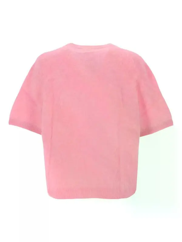 Soft Goat Brushed Short-sleeve Top - Pink