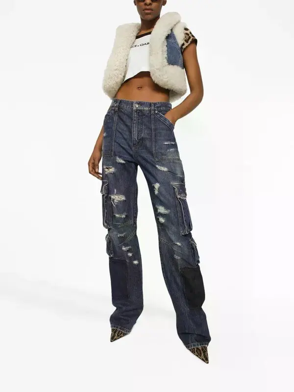 Dolce & Gabbana Denim Cropped Gilet