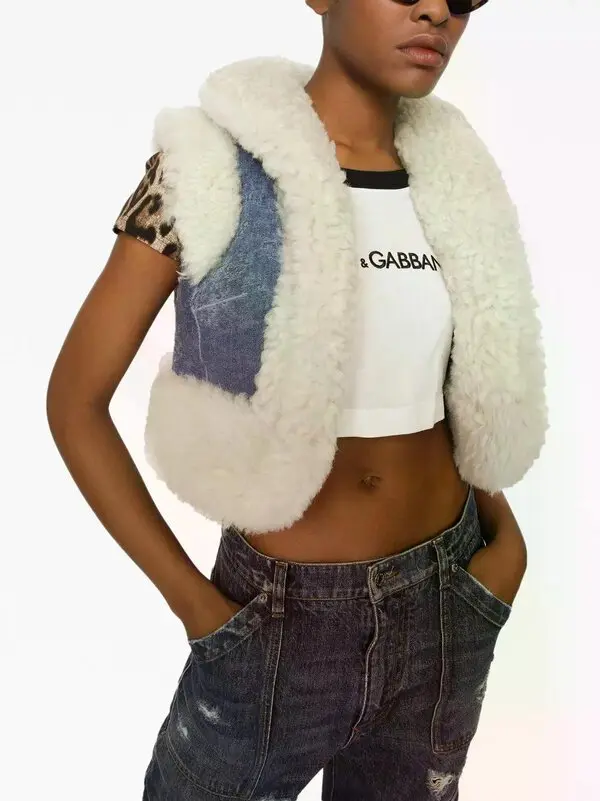 Dolce & Gabbana Denim Cropped Gilet