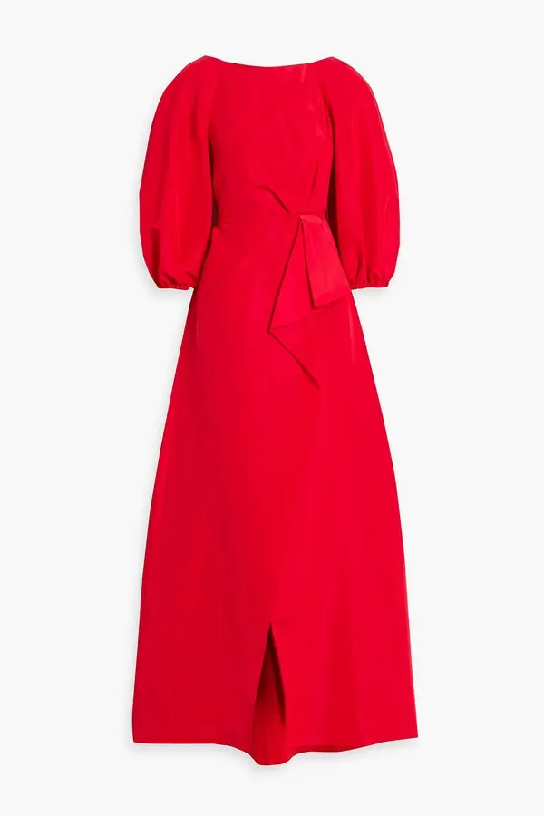 Carolina Herrera Wrap-effect Silk-faille Gown - Red