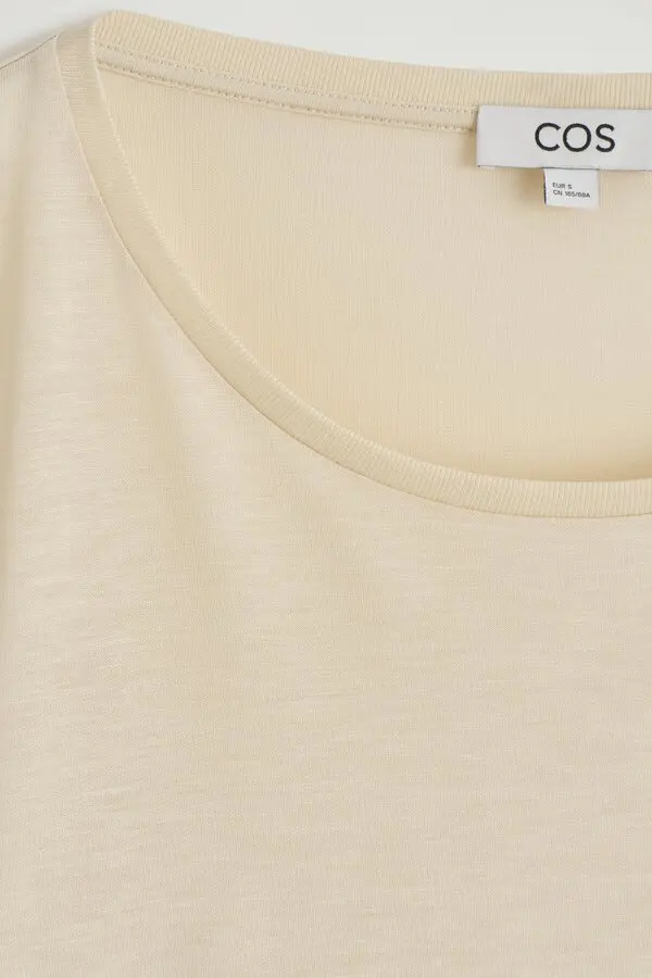 Cos Relaxed Scoop-neck T-shirt - Light Beige