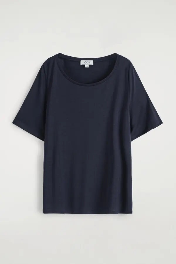 Cos Relaxed Scoop-neck T-shirt - Navy