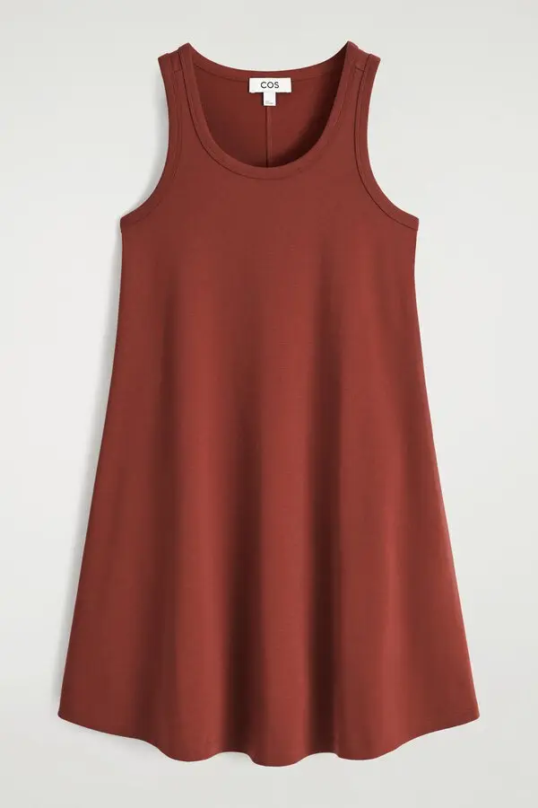 Cos Cotton Jersey Mini Swing Dress - Red