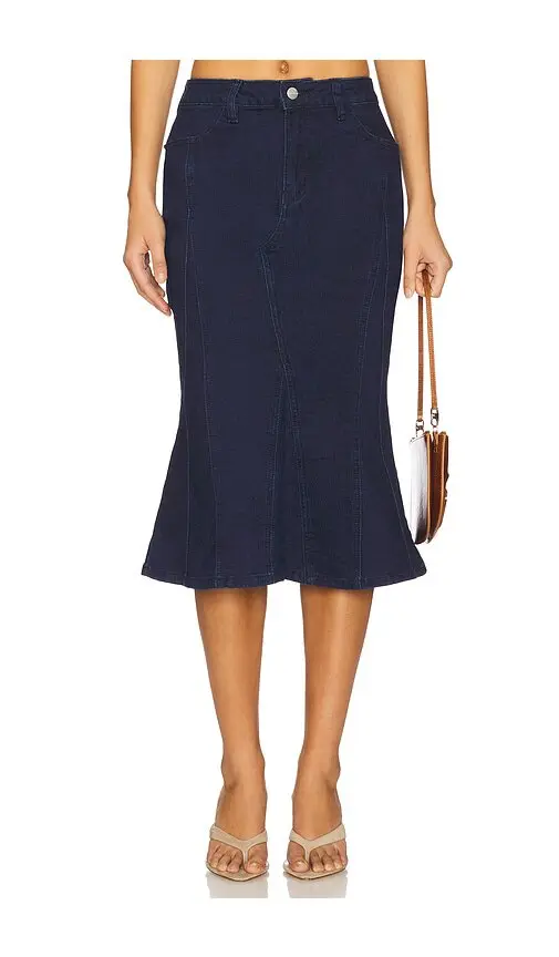 Superdown Darlah Denim Midi Skirt - Blue