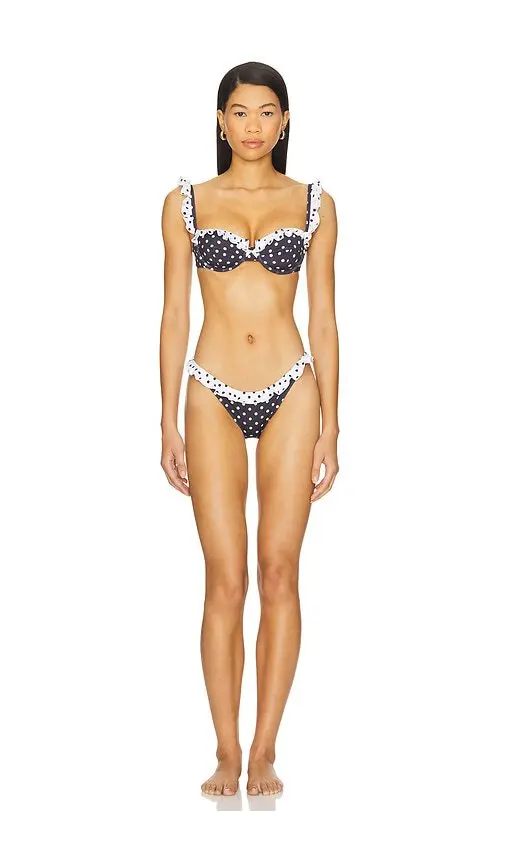BANANHOT Angela Bikini Top - Black Polka