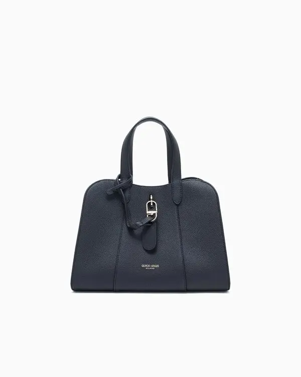 Giorgio Armani Small Pebbled Leather Tote Bag