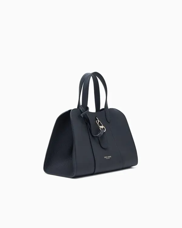 Giorgio Armani Small Pebbled Leather Tote Bag