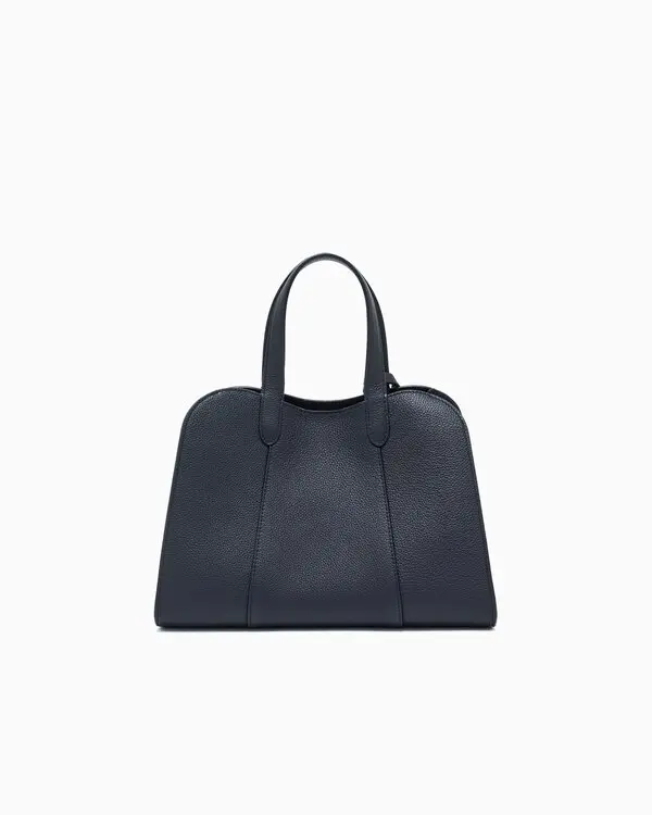 Giorgio Armani Small Pebbled Leather Tote Bag - Black | Editorialist