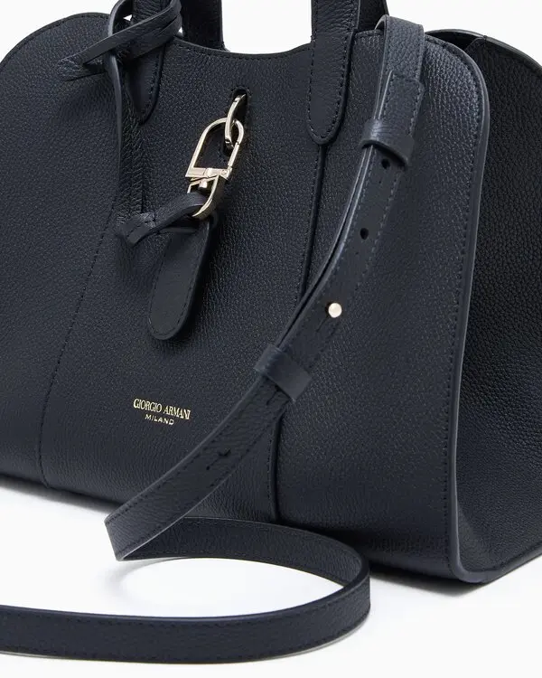 Giorgio Armani Small Pebbled Leather Tote Bag