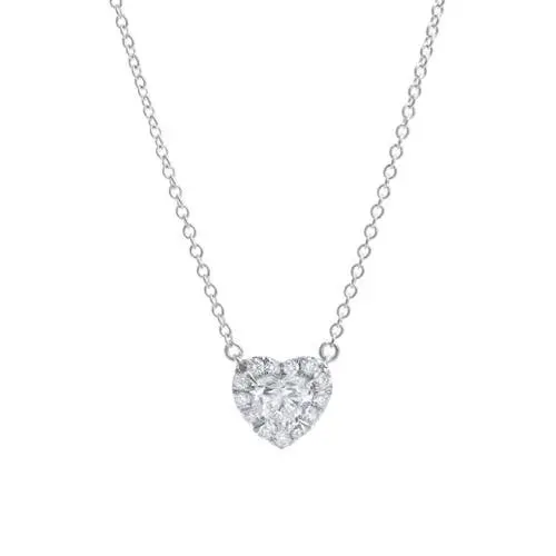LUVMYJEWELRY Delara 14k Gold 0.55 Ct Lab Grown Diamond Heart Necklace - 14k White Gold