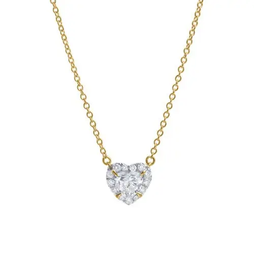 LUVMYJEWELRY Delara 14k Gold 0.55 Ct Lab Grown Diamond Heart Necklace - 14k Yellow Gold