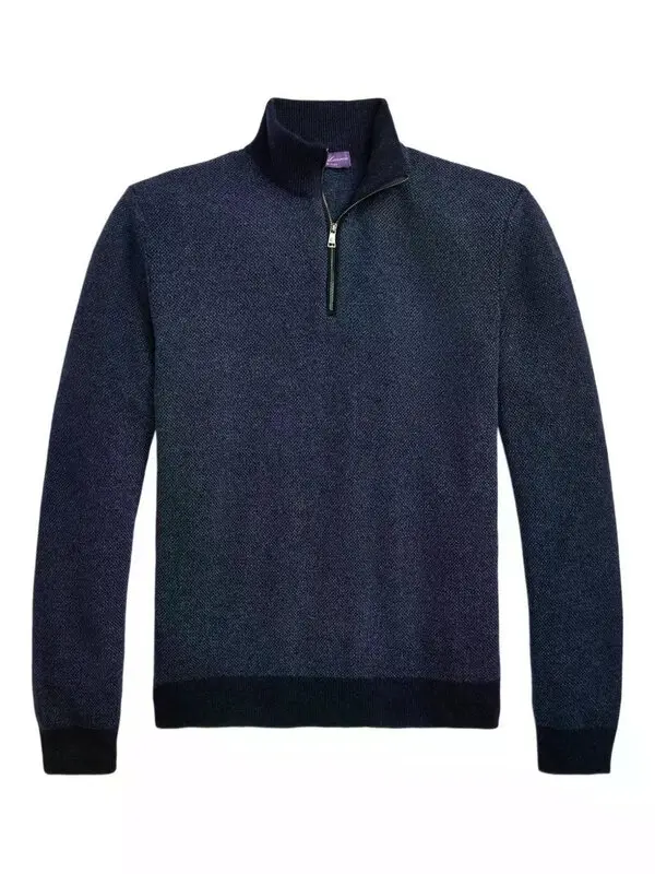 Ralph Lauren Purple Label Half-zip Jumper - Blue
