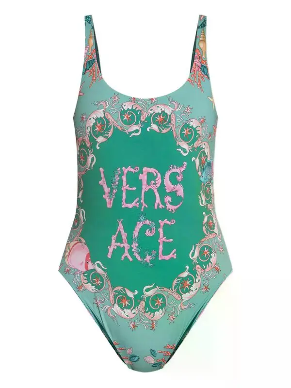 Versace Printed One-piece Swimsuit - Green