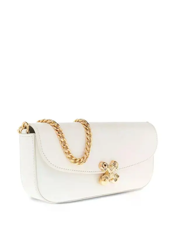 Alexander McQueen Small Skull Flower Shoulder Bag - White