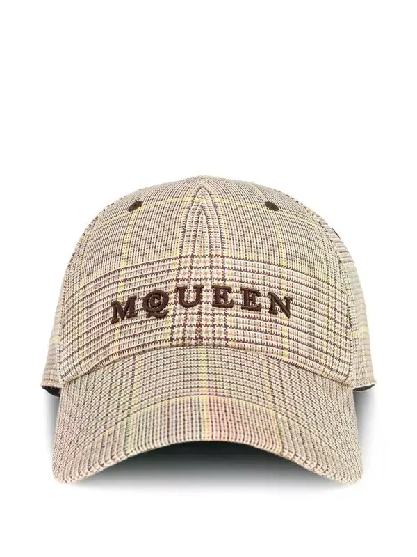 Alexander McQueen Checked Baseball Cap - Neutrals