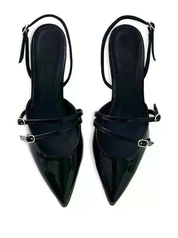 ALOHAS 75mm Patent-leather Slingback Pumps