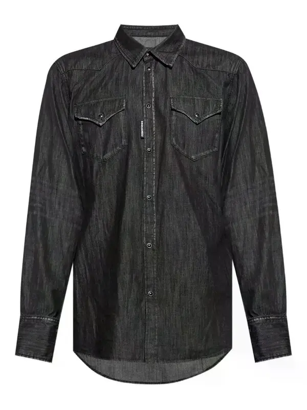 Dsquared2 Long-sleeved Denim Shirt - Black