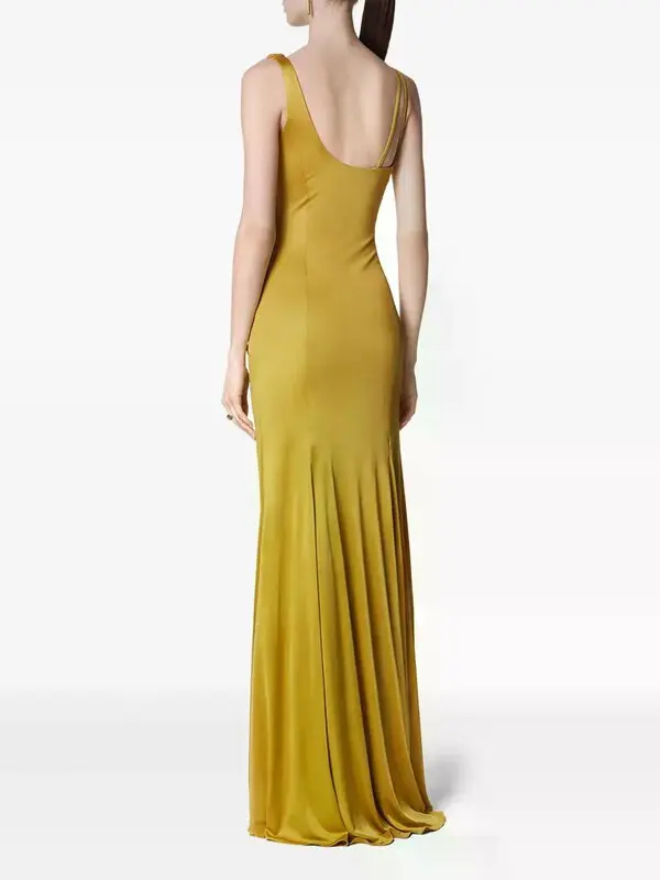 Versace Ruched Gown - Yellow - 44% Off | Editorialist