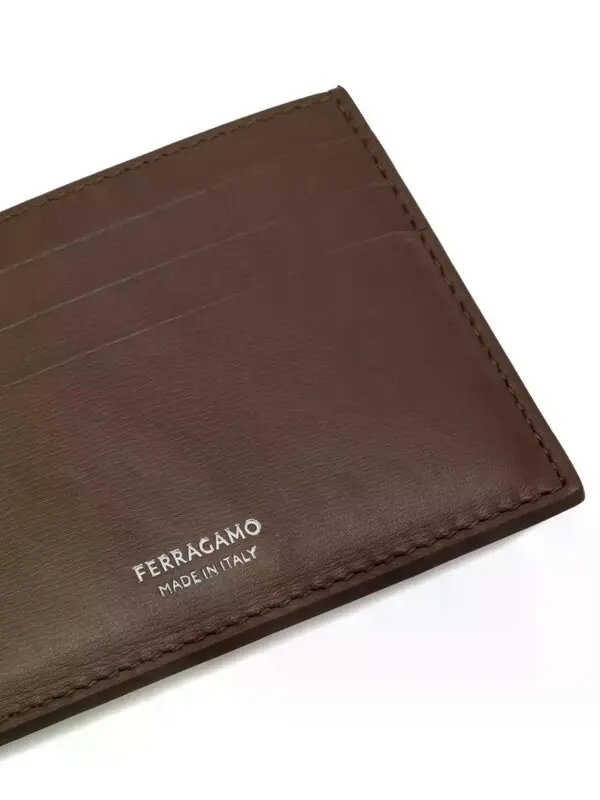 FERRAGAMO Leather Card Holder - Brown