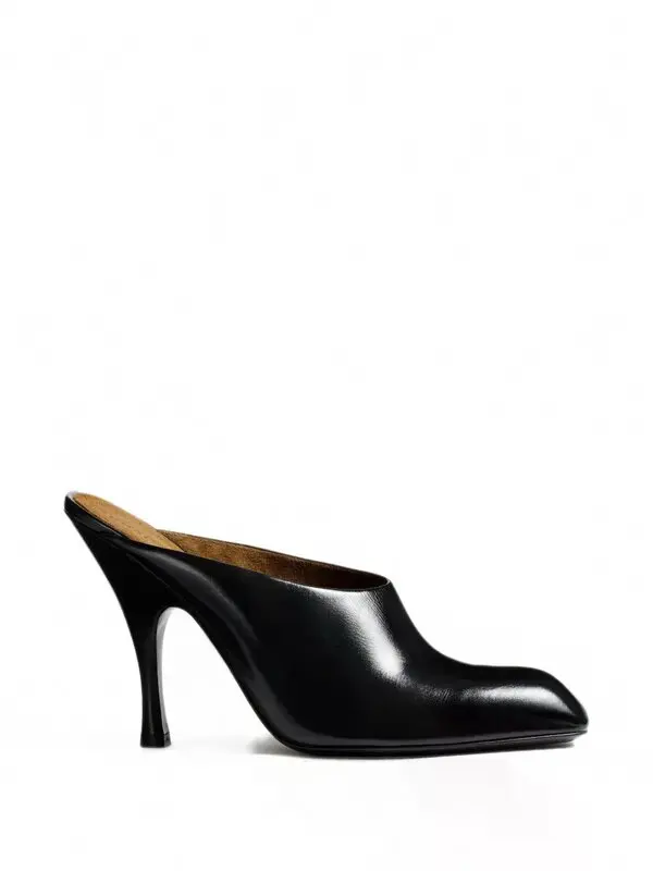 Khaite 100mm Colt Leather Mules - Black