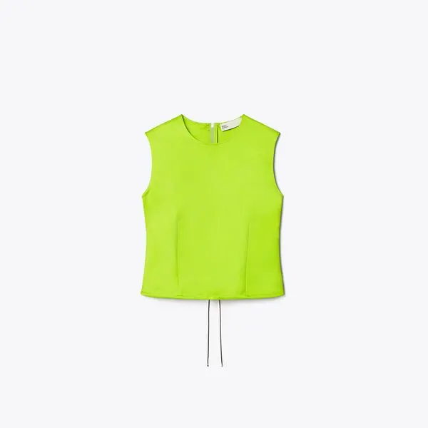 Tory Burch Satin Shell Top - Vivid Lime