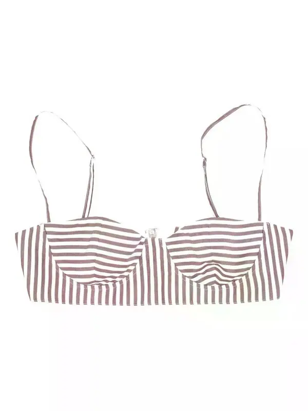LA ROSE Striped Bralette - Brown