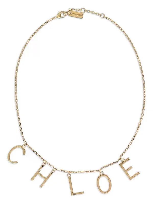 Chloé Logo-lettering Necklace - Gold