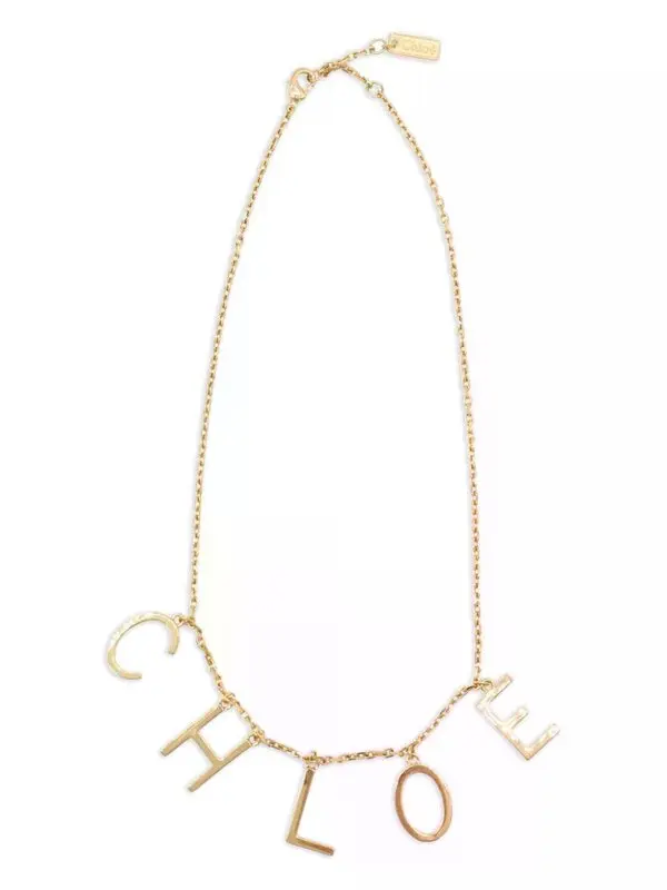 Chloé Logo-lettering Necklace - Gold