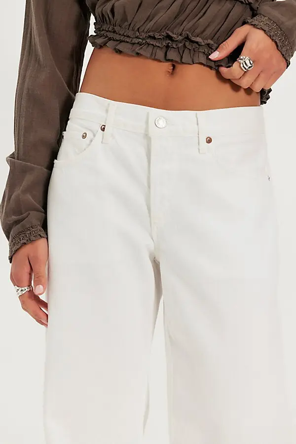 AGOLDE Low-rise Loose Jeans - Marshmallow