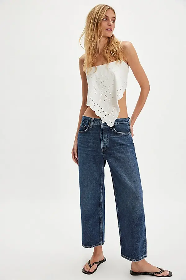 AGOLDE Arc Barrel Leg Jeans - Shortwave