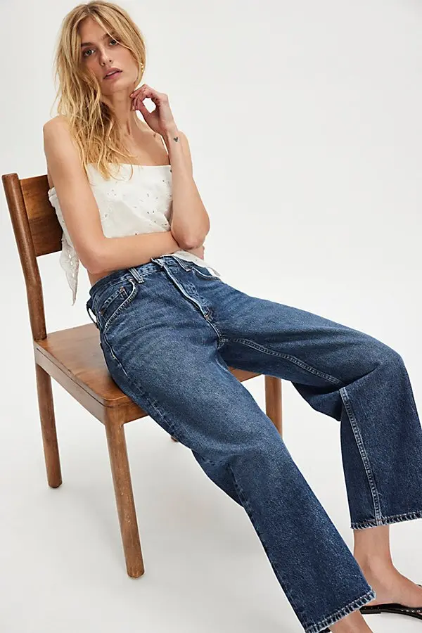 AGOLDE Arc Barrel Leg Jeans - Shortwave