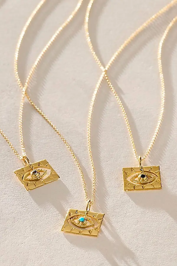 STUDIO GRUN Lone Eye Necklace - Black Spinel/gold