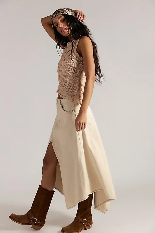 Free People We The Free Aquarius Maxi Skirt - Ecru