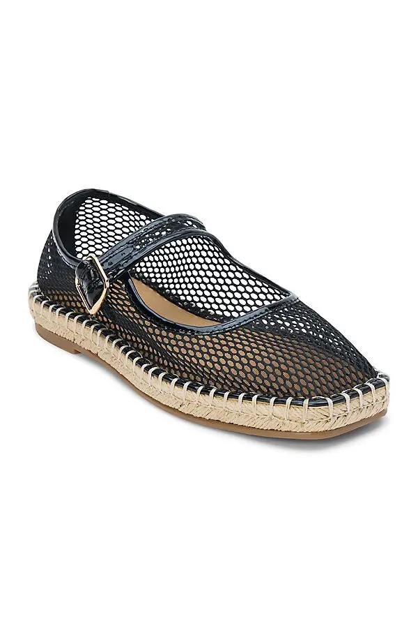 Matisse Mary Jane Espadrille Flats - Black