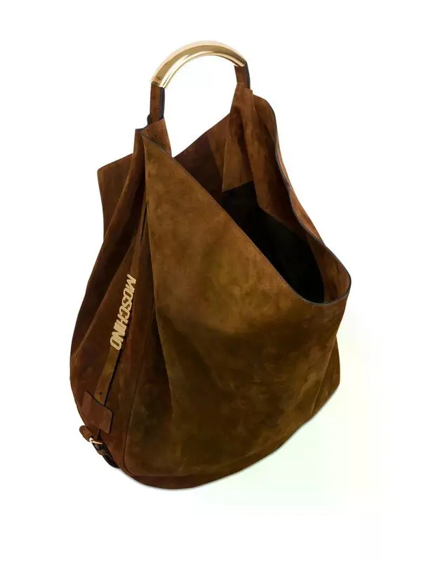 Moschino Large Leather Handle Me Shoulder Bag - Brown