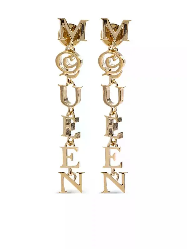 Alexander McQueen Logo Charm Dangle Earrings - Gold