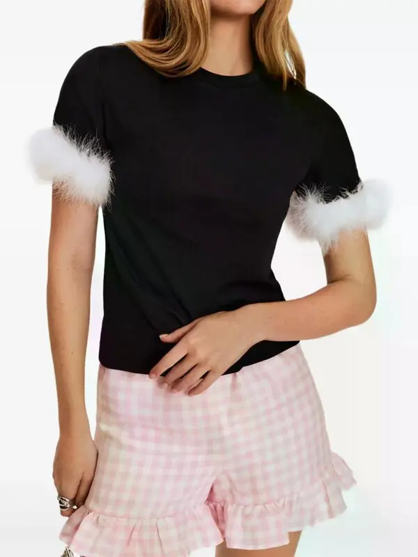 Sleeper Feather-embellished T-shirt