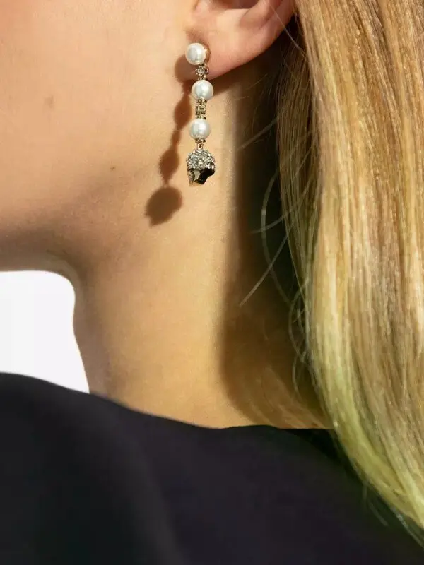 Alexander McQueen Crystal-embellished Skull Charm Earrings