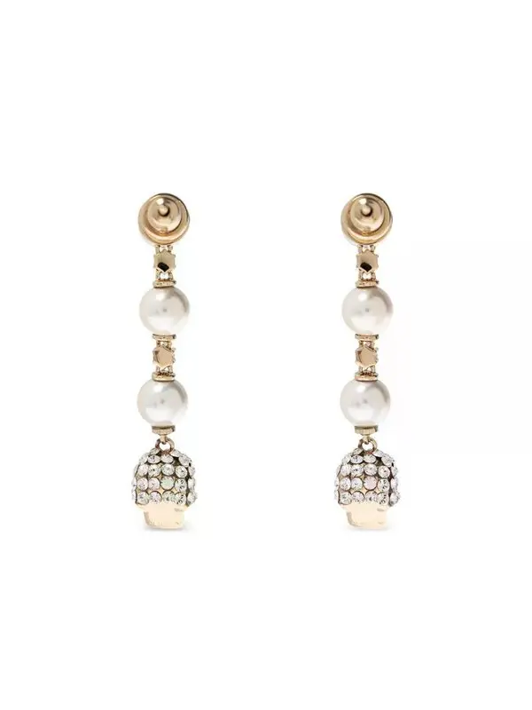 Alexander McQueen Crystal-embellished Skull Charm Earrings